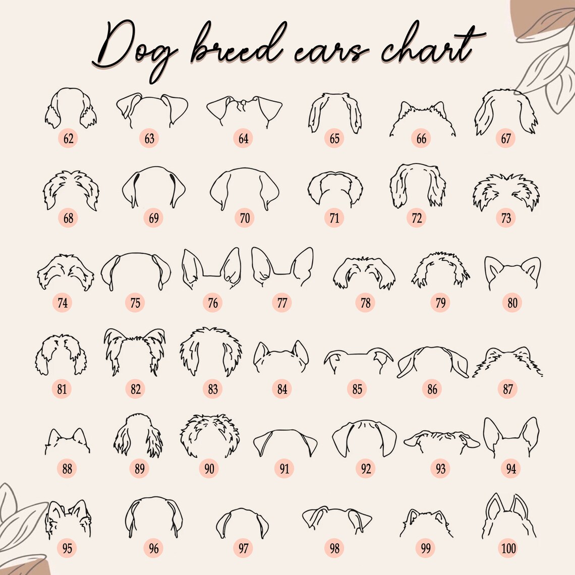 Dog Ear Outline Wood Frame Collar Holder, Pet Ear Outline, Custom Dog ...