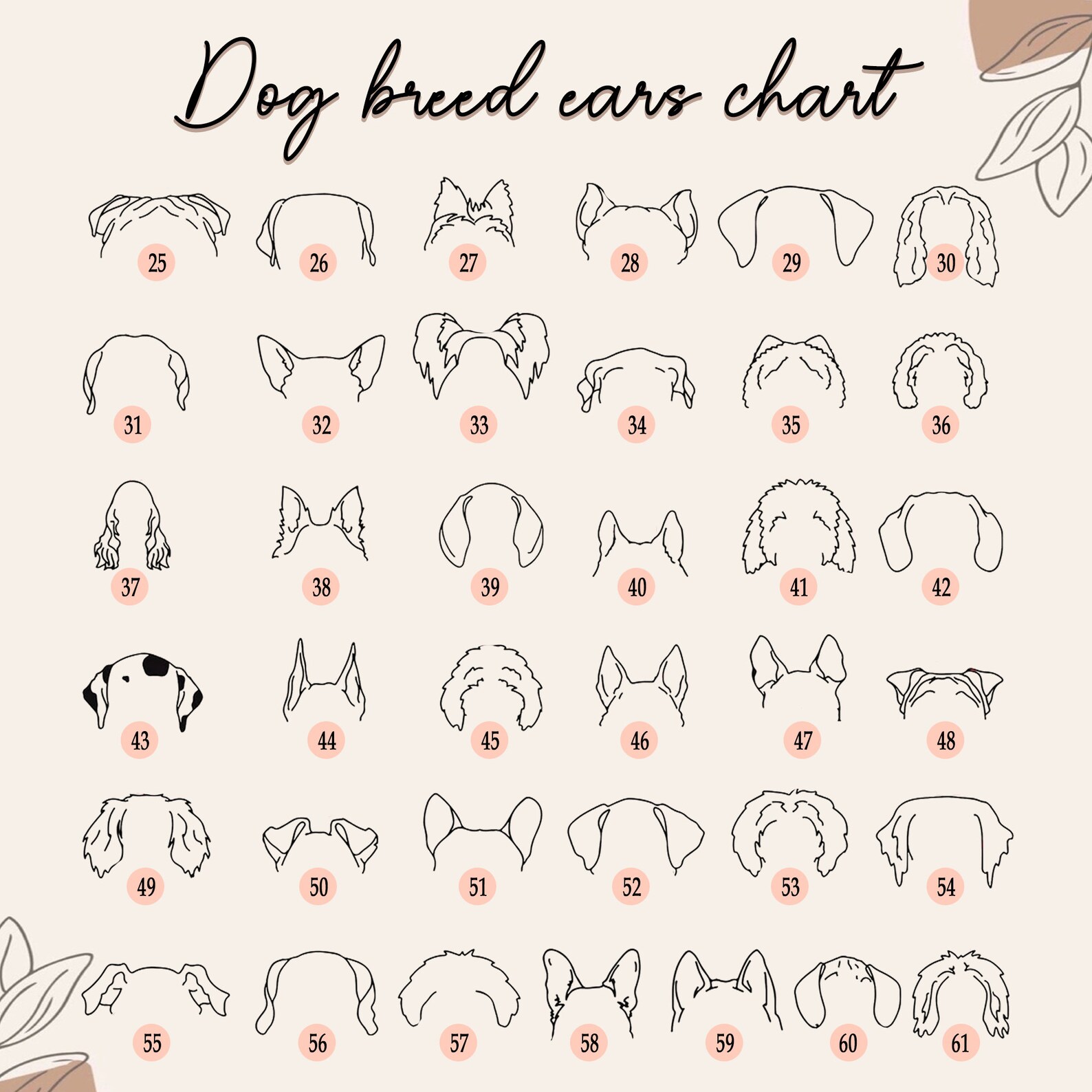 Dog Ear Outline Wood Frame Collar Holder, Pet Ear Outline, Custom Dog ...