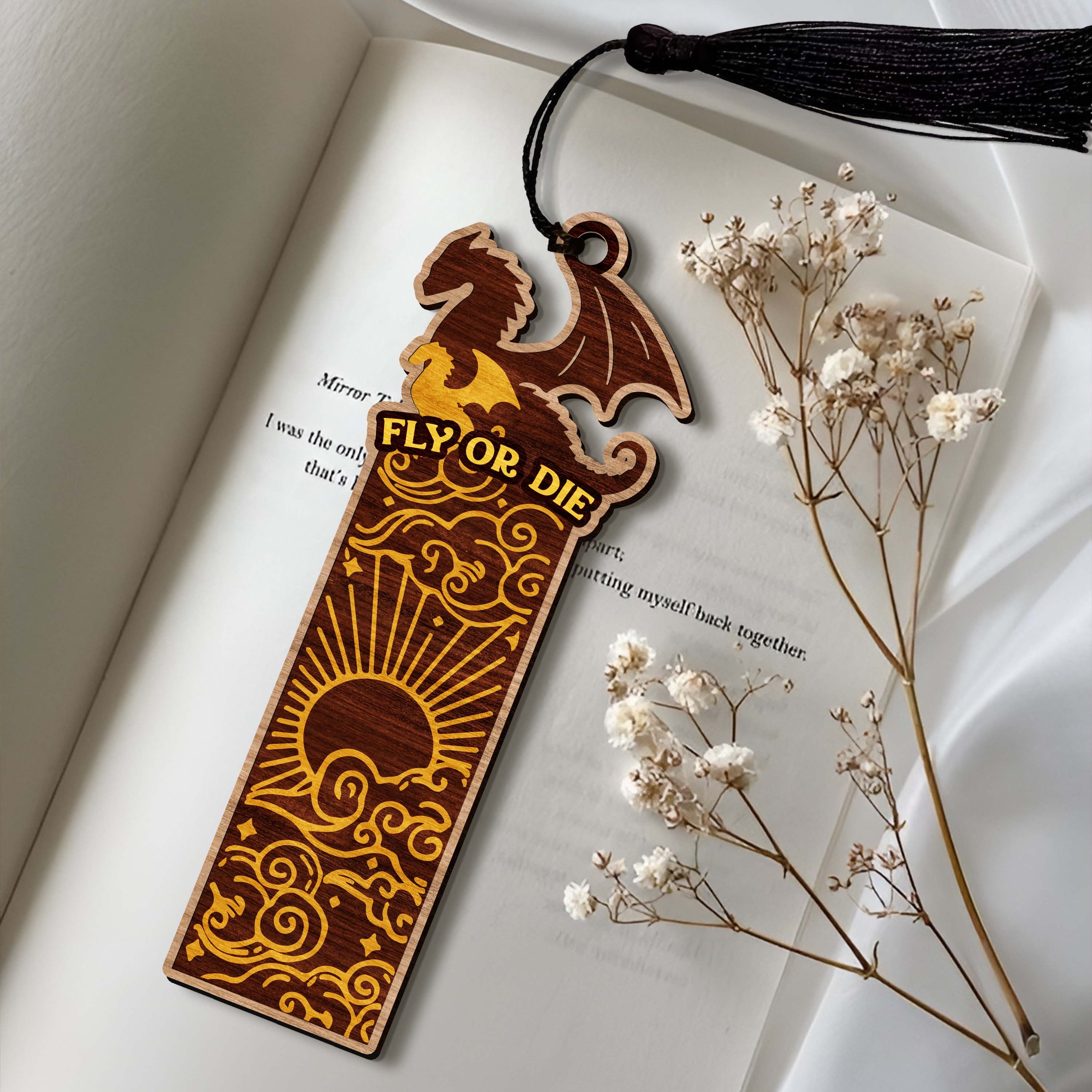 4th Wing Merch Dragon Bookmarks, Wooden Bookmarks, Bookish Merch ...
