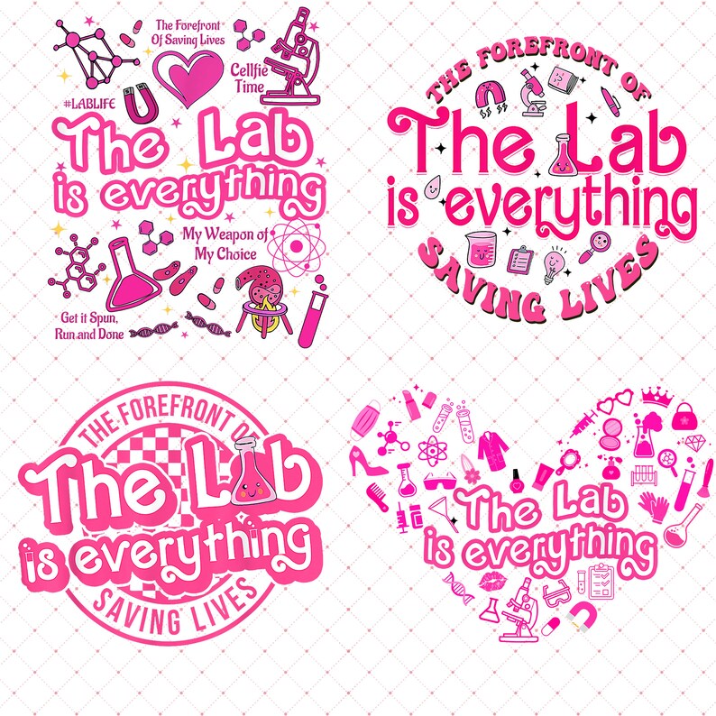 Retro Pink Lab Week 2024 PNG, Medical Lab Science PNG, Microbiology ...