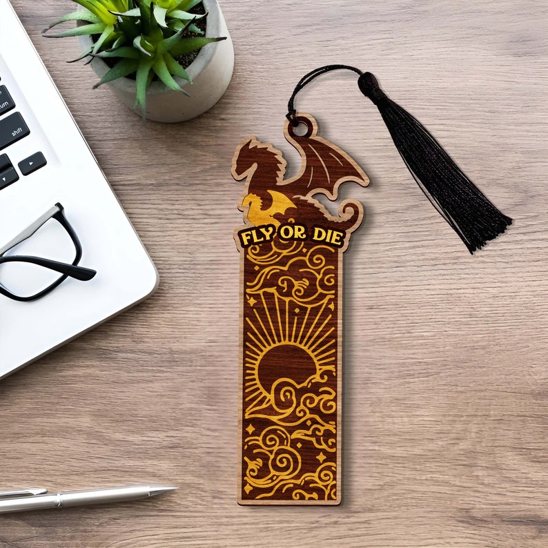 4th Wing Merch Dragon Bookmarks, Wooden Bookmarks, Bookish Merch ...