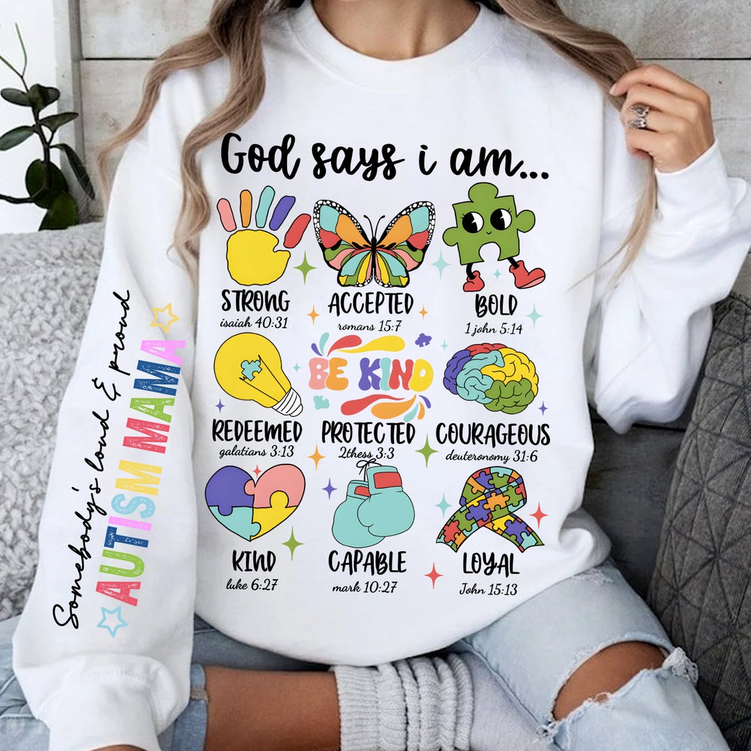 Autism Mom God Says I Am PNG, Autism Png, Be Kind Png, Christian Png ...