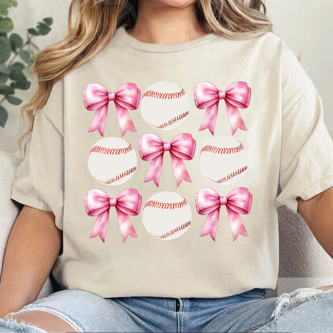 Coquette Bow Baseball Png, Soft Girl Era Png, Baseball Pink Bow ...