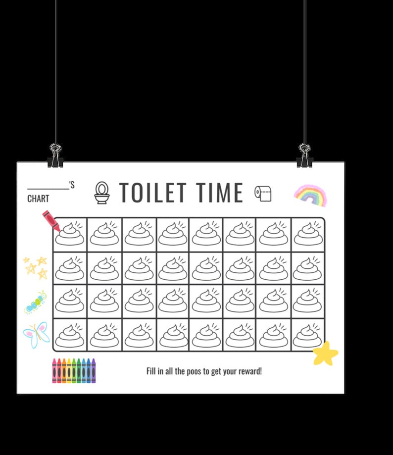 Crayon Fun Toilet Training Chart for Girls: Celebrate Every Success - Etsy