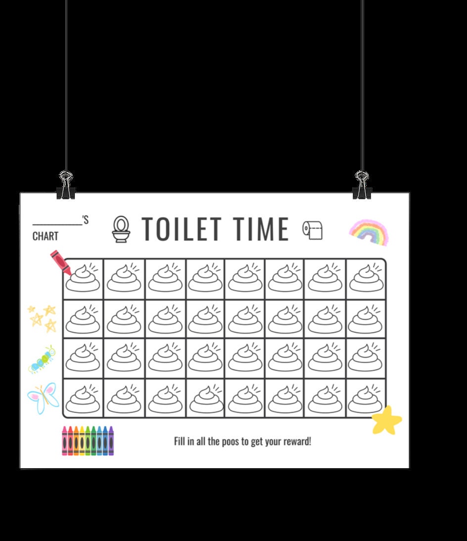 Crayon Fun Toilet Training Chart for Girls: Celebrate Every Success - Etsy