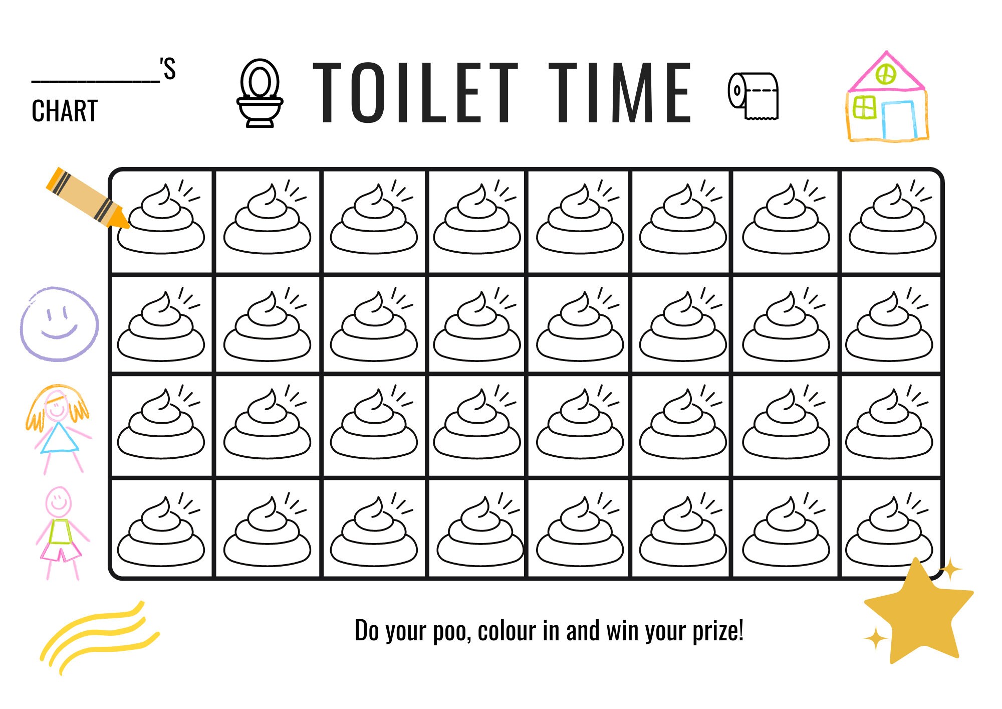 Crayon Fun Toilet Training Reward Chart - Etsy