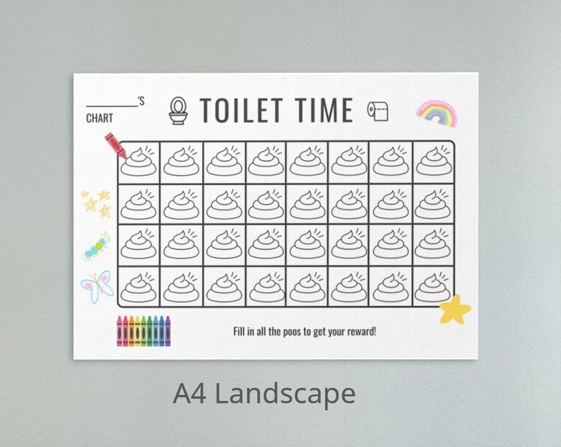 Crayon Fun Toilet Training Chart for Girls: Celebrate Every Success - Etsy