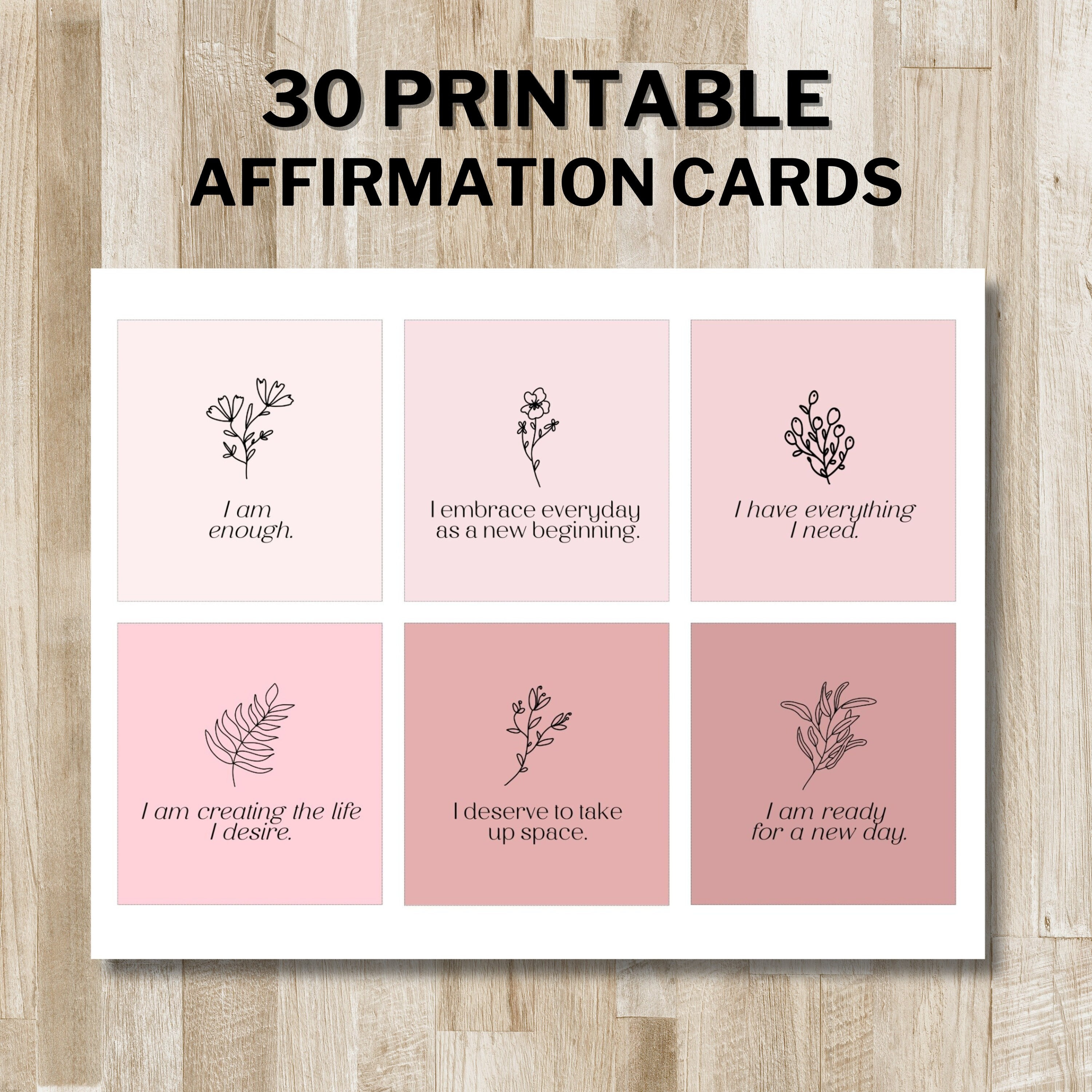 Positive Printable Affirmation Card Deck Printable - Etsy