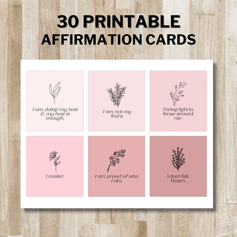 Positive Printable Affirmation Card Deck Printable - Etsy