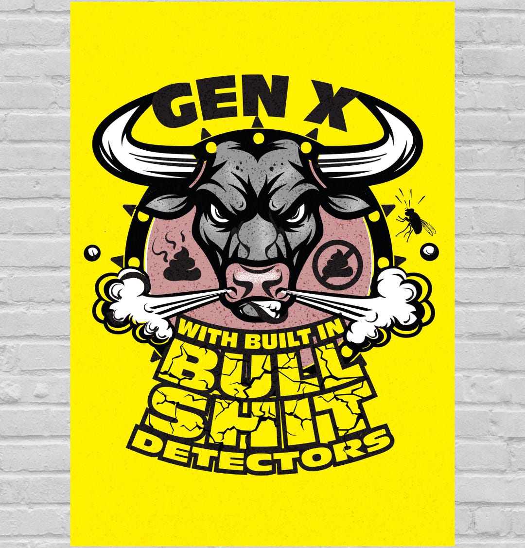Gen X, Generation X Poster, Humour Poster, Wall Art, Raging Bull, Funny ...