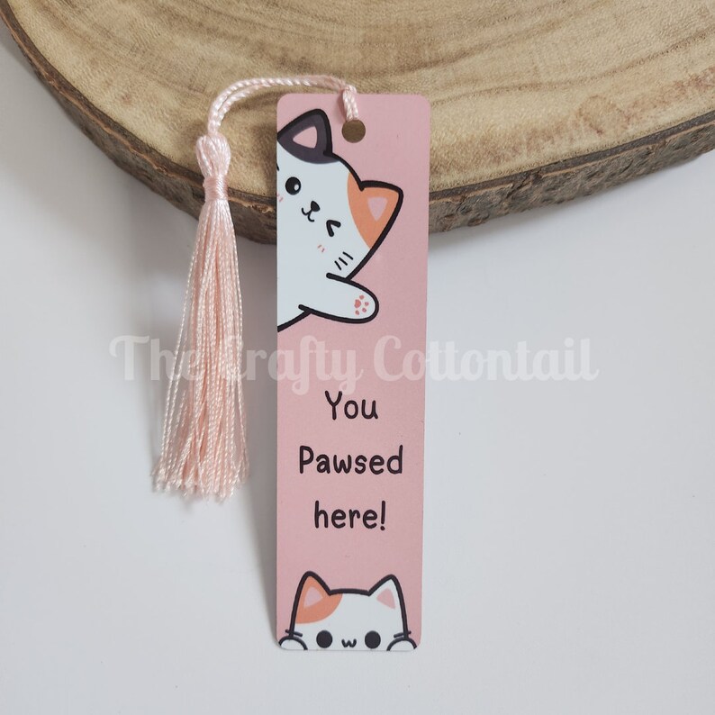You Pawsed Here Kitty Bookmarks With Tassels Kawaii - Etsy UK