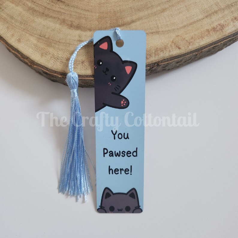 You Pawsed Here Kitty Bookmarks With Tassels Kawaii - Etsy UK