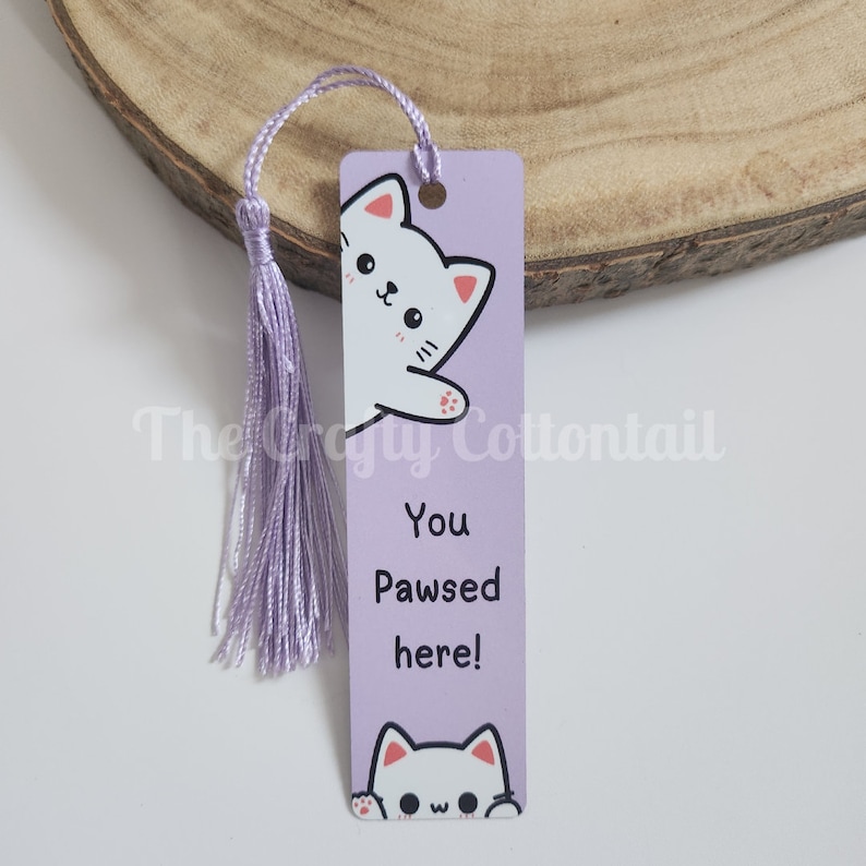 You Pawsed Here Kitty Bookmarks With Tassels Kawaii - Etsy UK