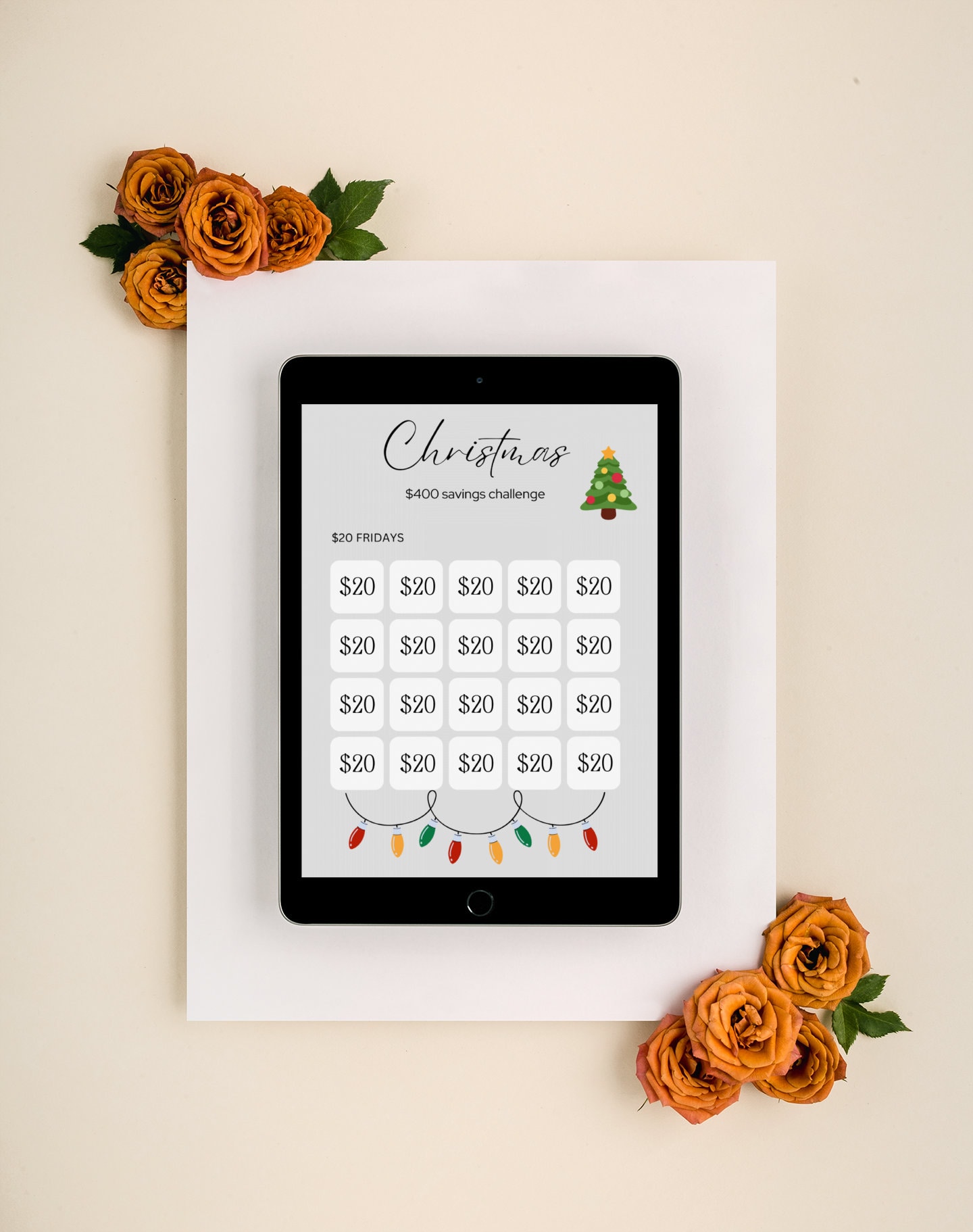 Christmas Savings Challenge Printable - Etsy