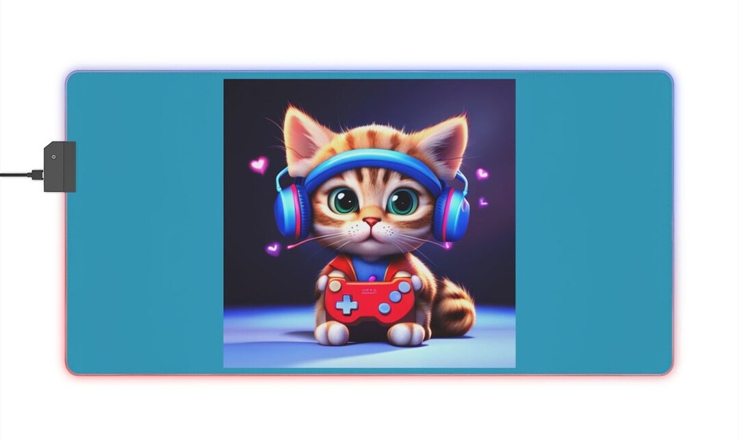 LED Gaming Mouse Pad | Girl Gamer | Light up | Kitten | Video Gameroom ...