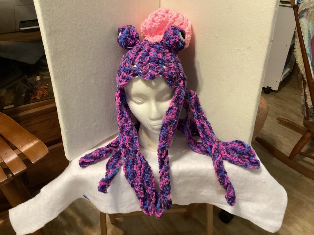 Octopus Headdress, Schoolplay, Halloween, Ocean Animal, Hat, Crocheted ...