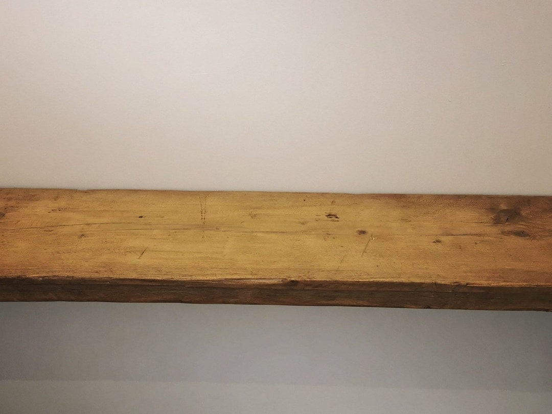 Rustic Oak Stained Wooden Shelves Handcrafted Using Reclaimed Scaffold ...