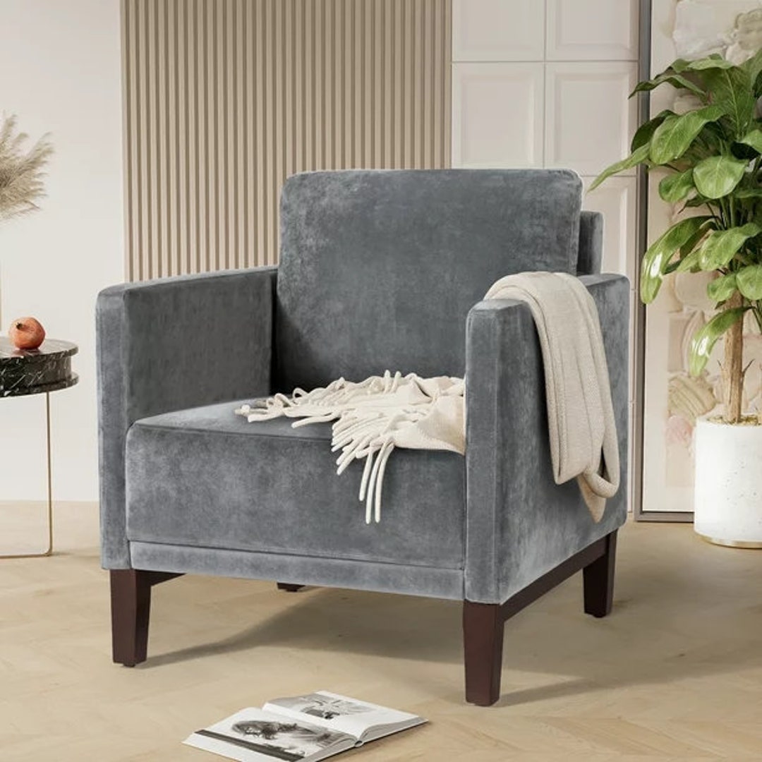 Chair Upholstered Arm Club Lounge Chair Set of 1 - Etsy