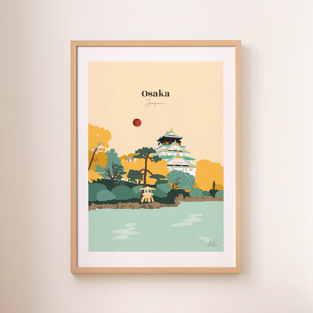 Osaka Poster, Chateau, Japan, Japanese Architecture Poster, Osaka ...