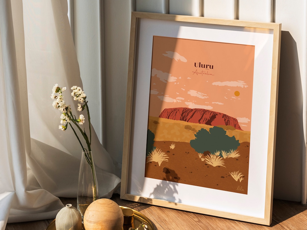 Uluru Ayers Rock Australia Poster, Desert Outback Poster, Red Center ...