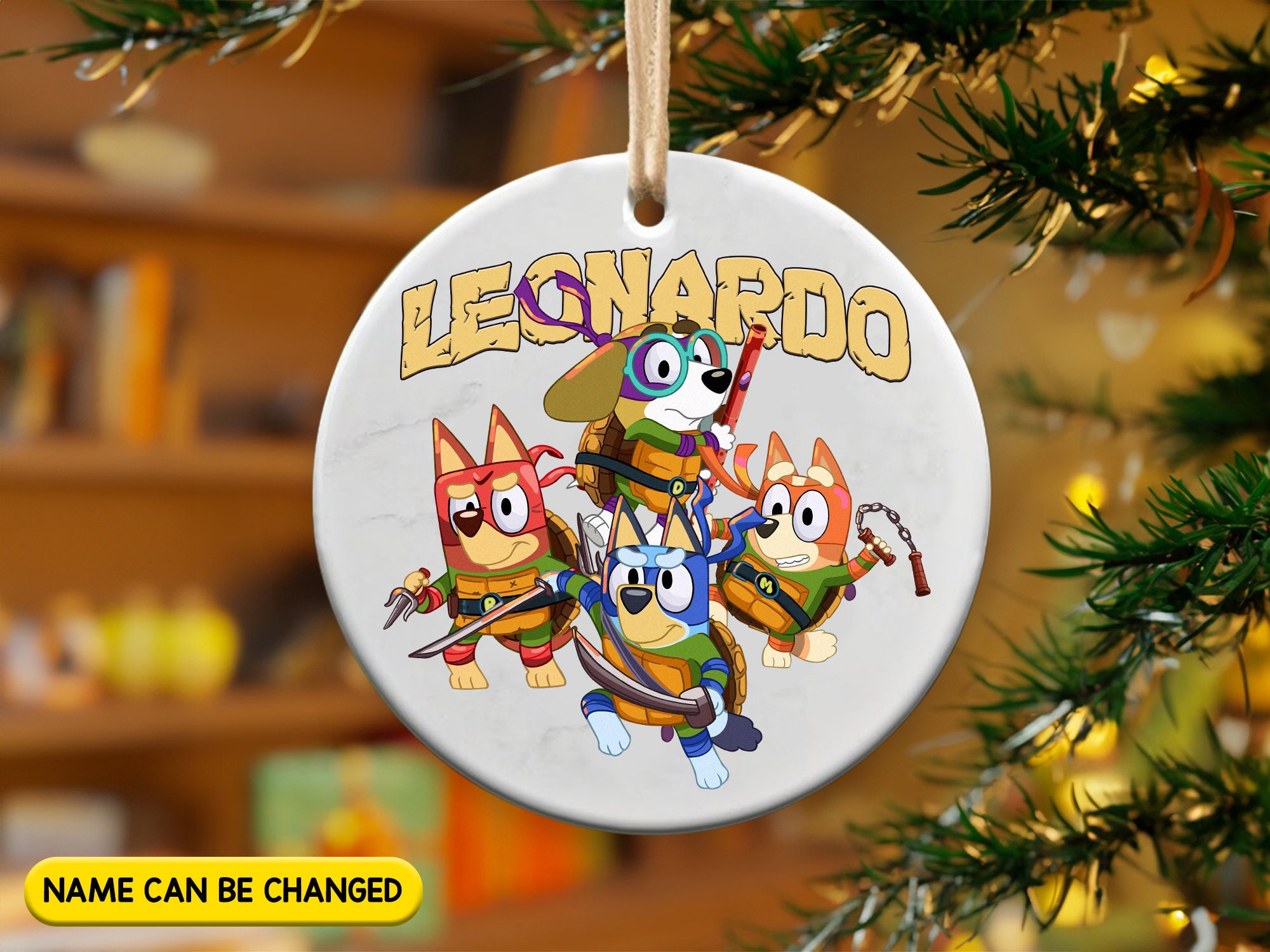 Personalized Ninja Bluey Christmas Ornament Custom Ninja - Etsy