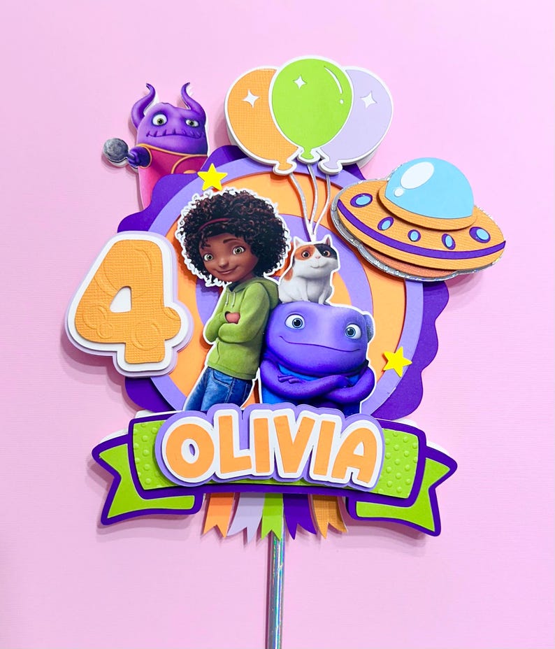 Home Cake Topper -alien Party Decor - Etsy