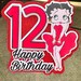Girly Betty Boop Cake Topper/ Glitter Party Decorations/ Kids Birthday ...