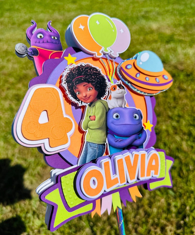 Home Cake Topper -alien Party Decor - Etsy