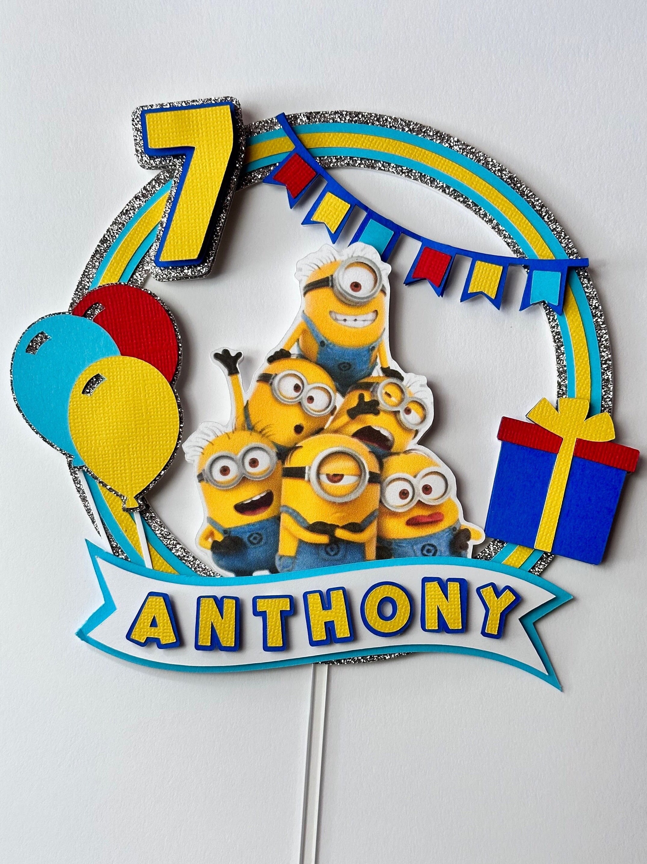 Minion Cake Topper/ Glitter Party Decorations/ Kids Birthday - Etsy