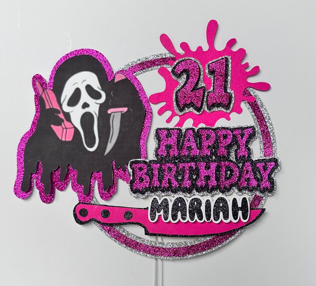 Ghost Face Cake Topper/ Scream Party Decoration/ Girl Halloween/ Spooky ...