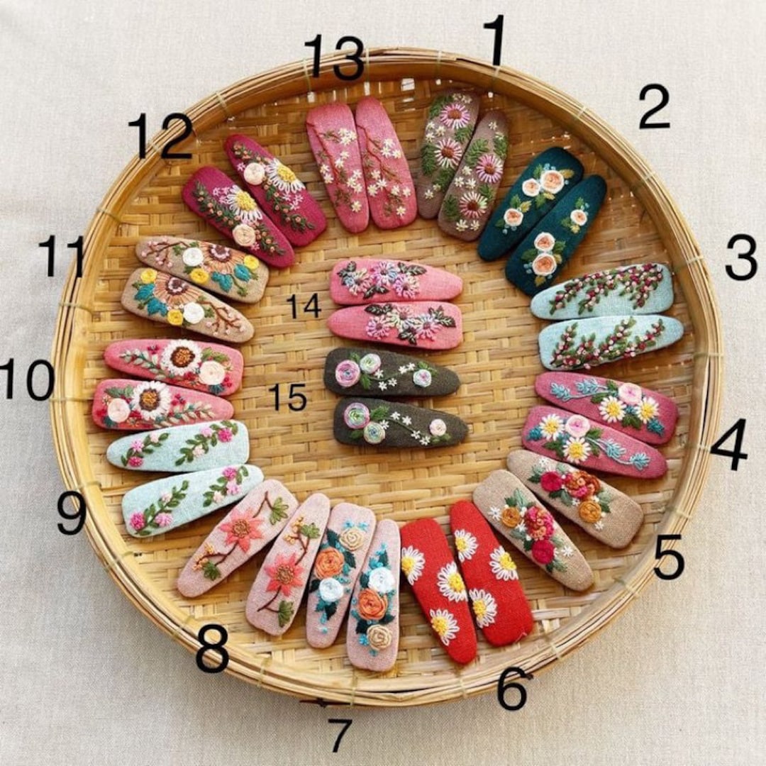 Handmade Embroidered Hair Clip for Women - Etsy
