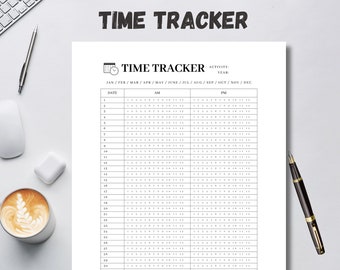Printable Time Tracker, Time Tracker Planner, Daily Time Tracker ...