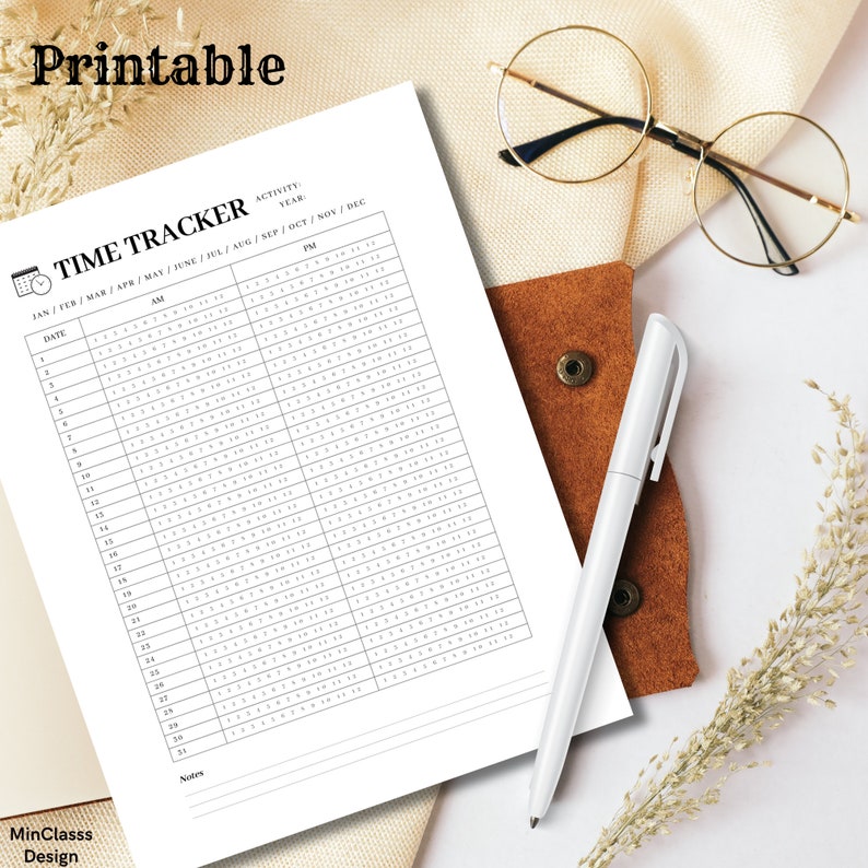 Time Tracker Template Printable Digital - Etsy
