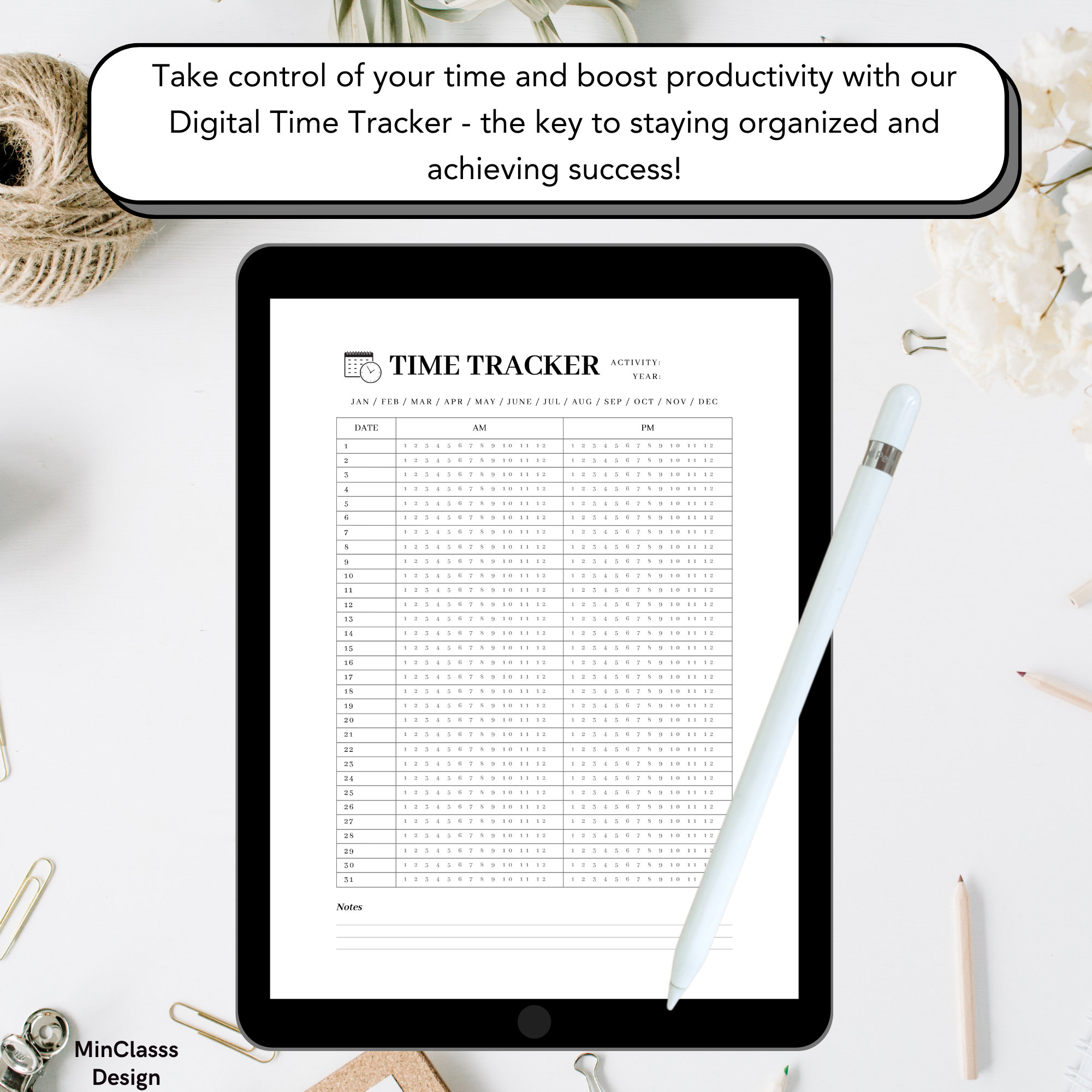 Time Tracker Template Printable Digital - Etsy