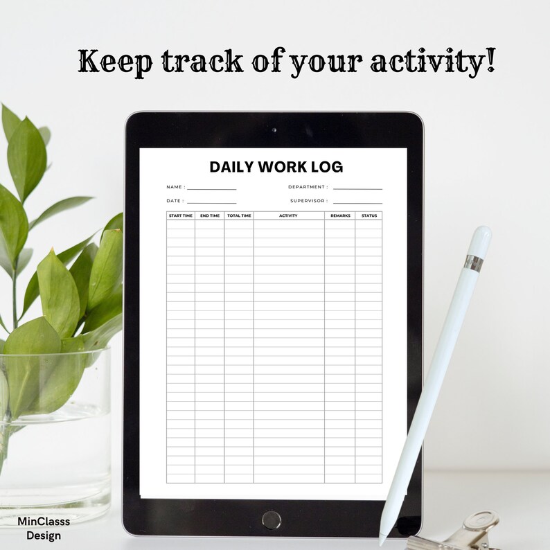 Daily Work Log Template Printable - Etsy Australia