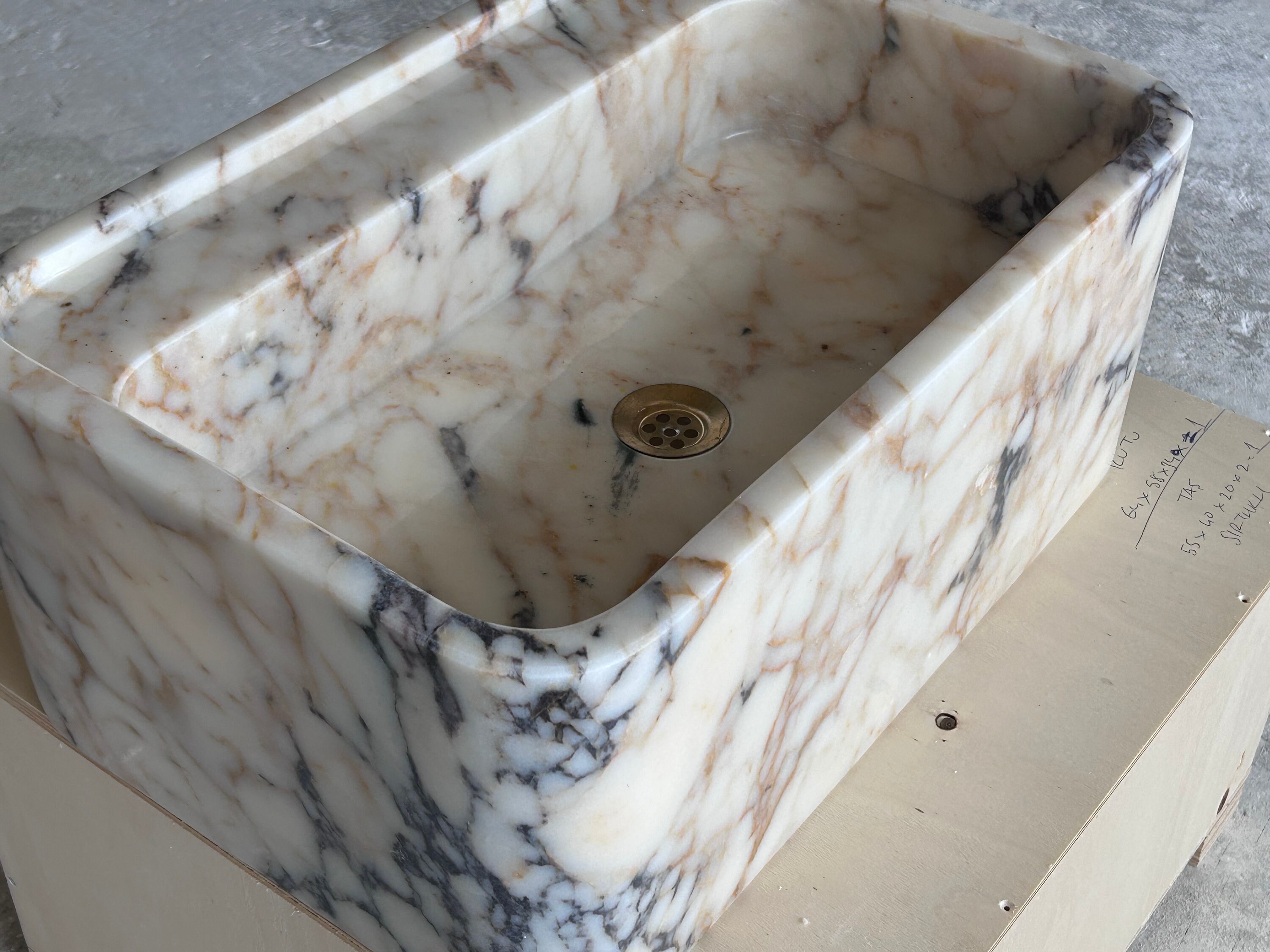 Calacatta Violet Marble Sink, Sink for Bathroom, Marble Calacatta Vagli ...
