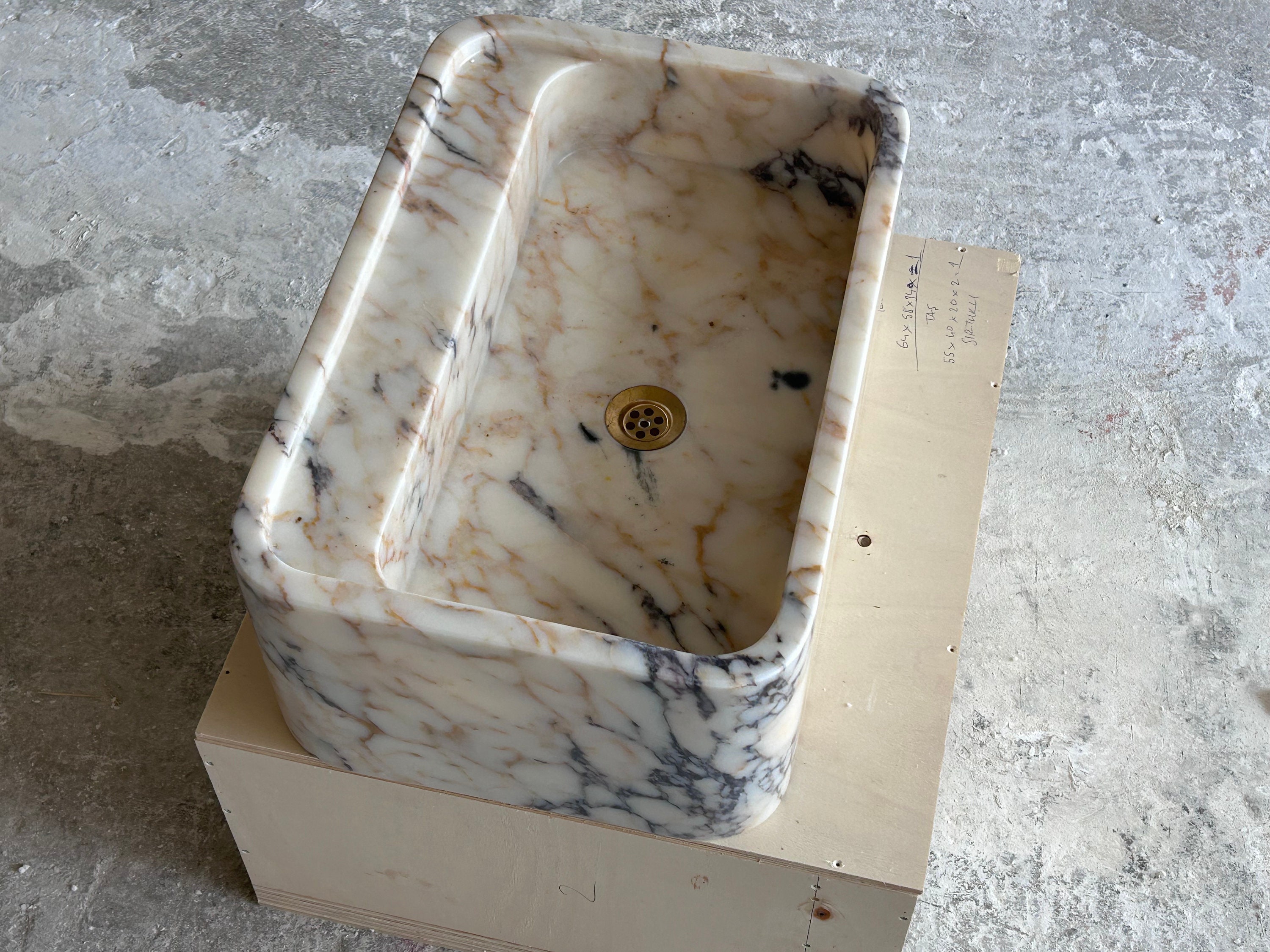 Calacatta Violet Marble Sink, Sink for Bathroom, Marble Calacatta Vagli ...