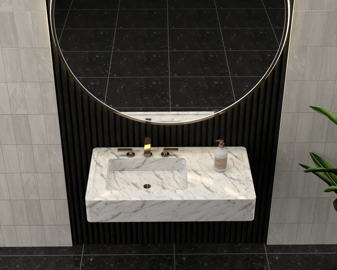 Marble Make up Desk , Marble Sink - Etsy