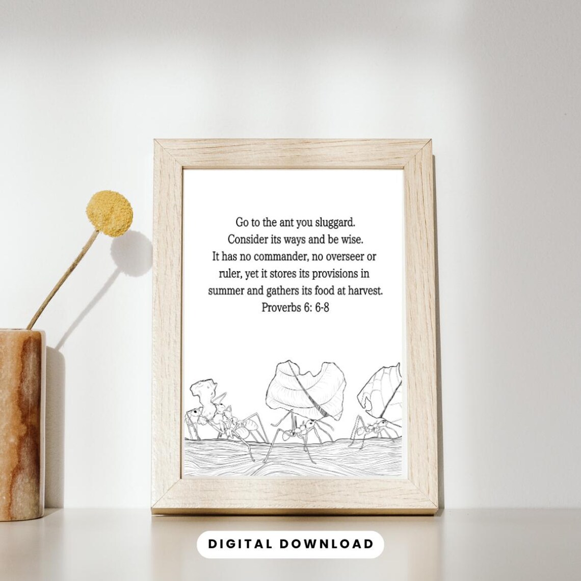 Ants and Sluggards, Proverbs, Bible Verses, Biblical, Wall Art, Home ...