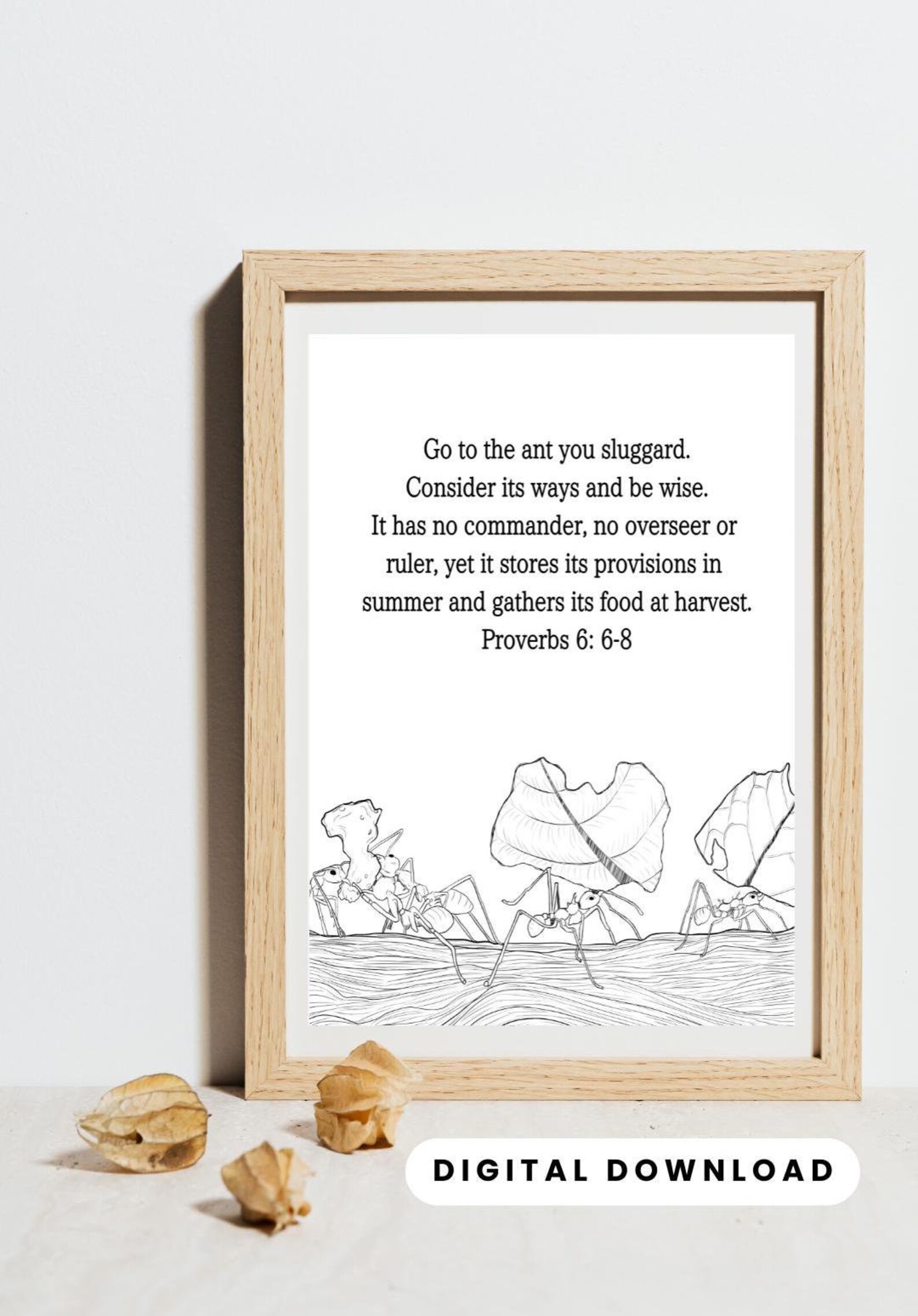 Ants and Sluggards, Proverbs, Bible Verses, Biblical, Wall Art, Home ...