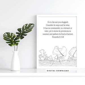 Ants and Sluggards, Proverbs, Bible Verses, Biblical, Wall Art, Home ...