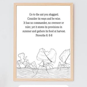 Ants and Sluggards, Proverbs, Bible Verses, Biblical, Wall Art, Home ...