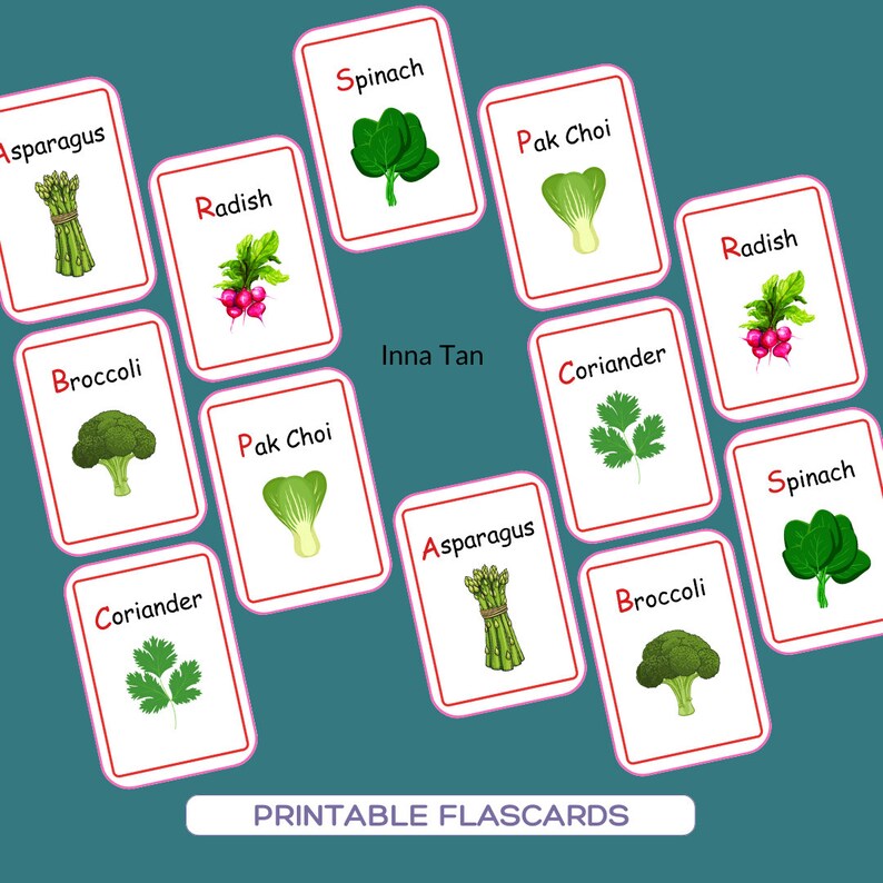 Alphabet Veggie Flashcards, Fun and Educational Learning Tool, Perfect ...