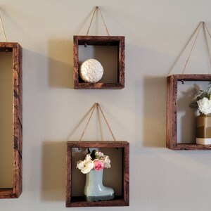 Set of 4 Rustic Wooden Box Shelves - Floating Wall Decor (free Shipping ...