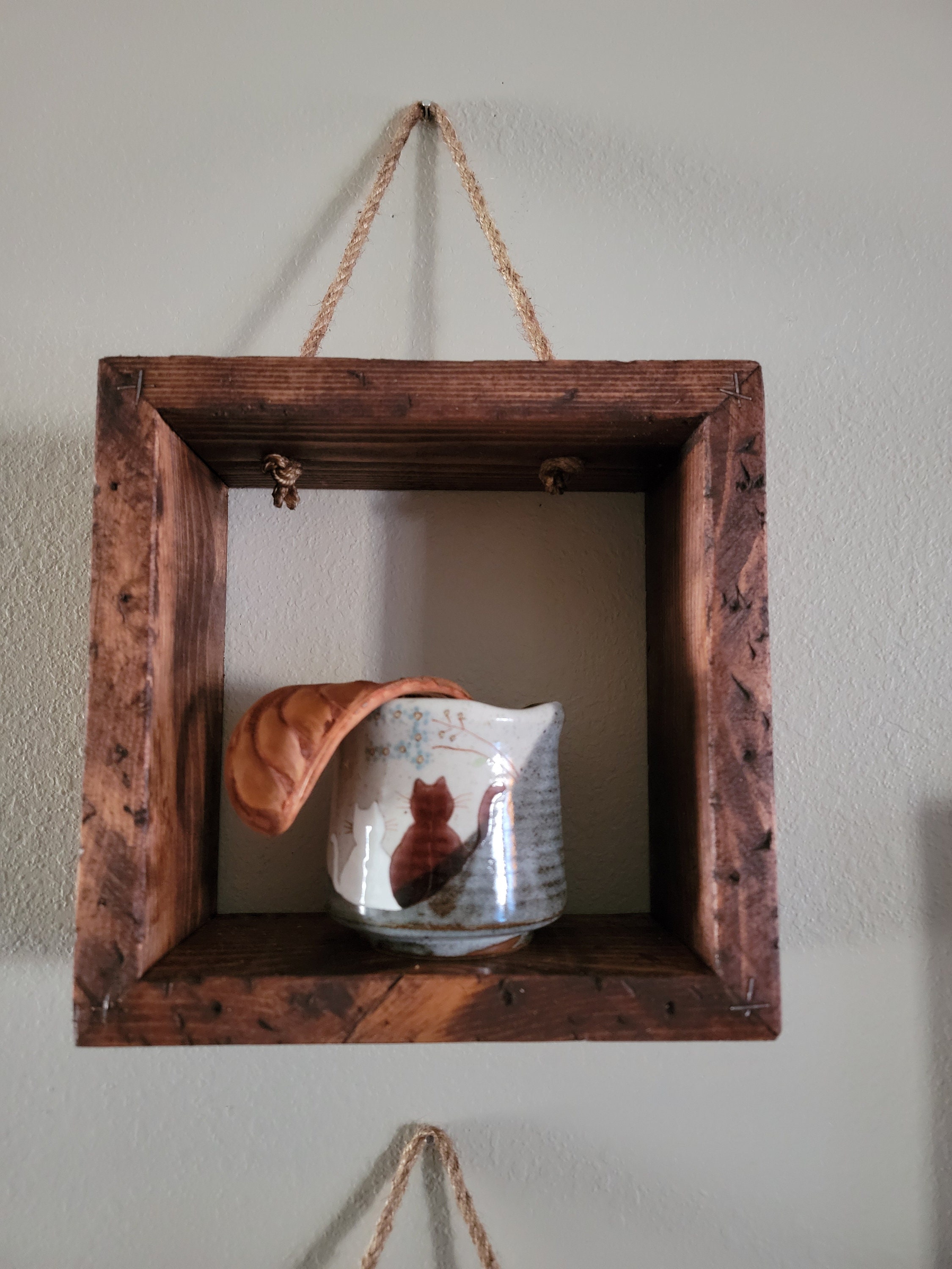 Set of 3 Rustic Wooden Box Shelves - Floating Wall Shelves - Etsy
