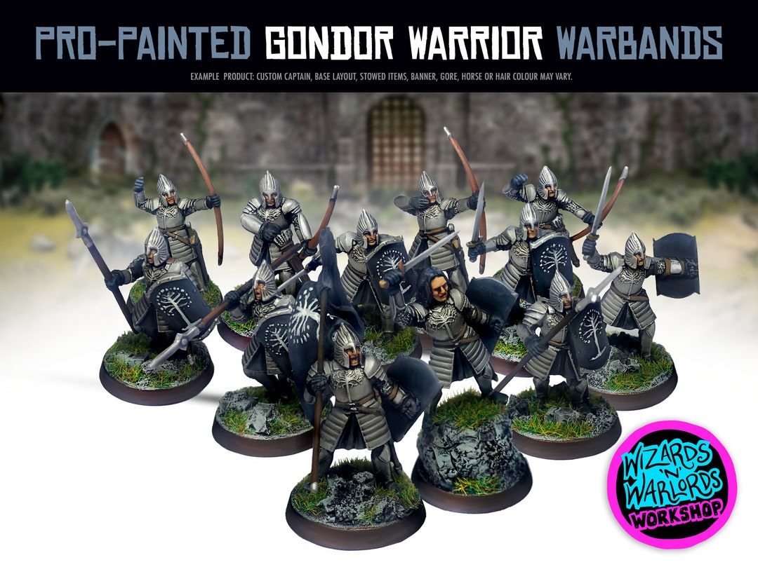 Pro-painted Gondor Warrior Warbands MESBG / Lord of the - Etsy