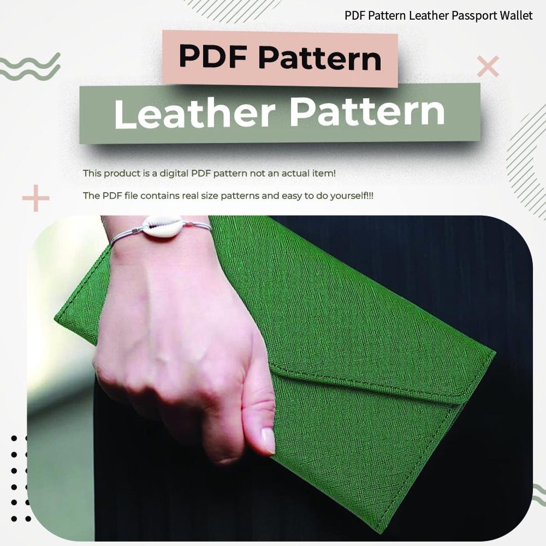 Leather Passport Wallet Template, Leather Travel Wallet, Passport Cover ...