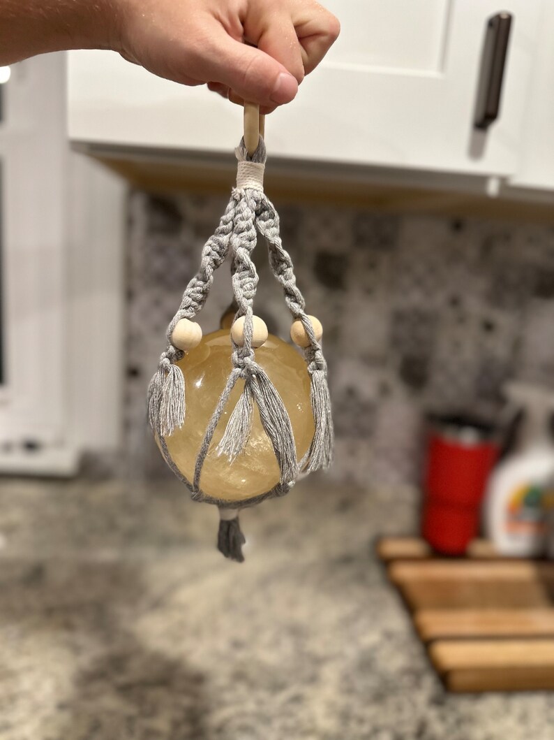 Extra Large Macrame Crystal Sphere Holder - Etsy