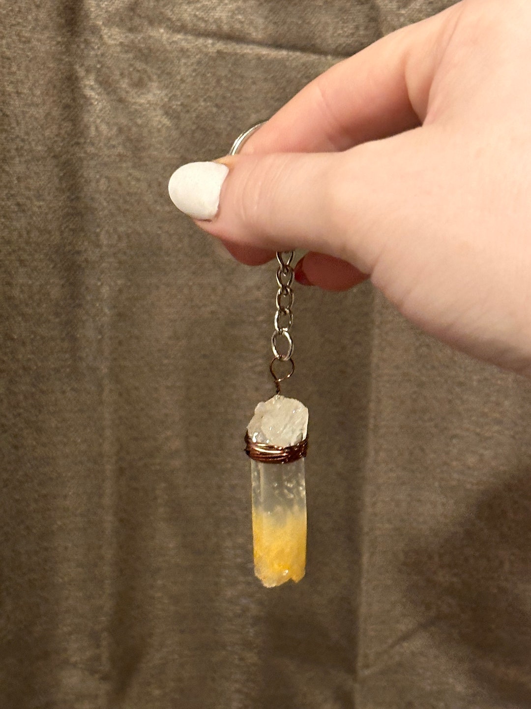 Mango Quartz Keychain - Etsy