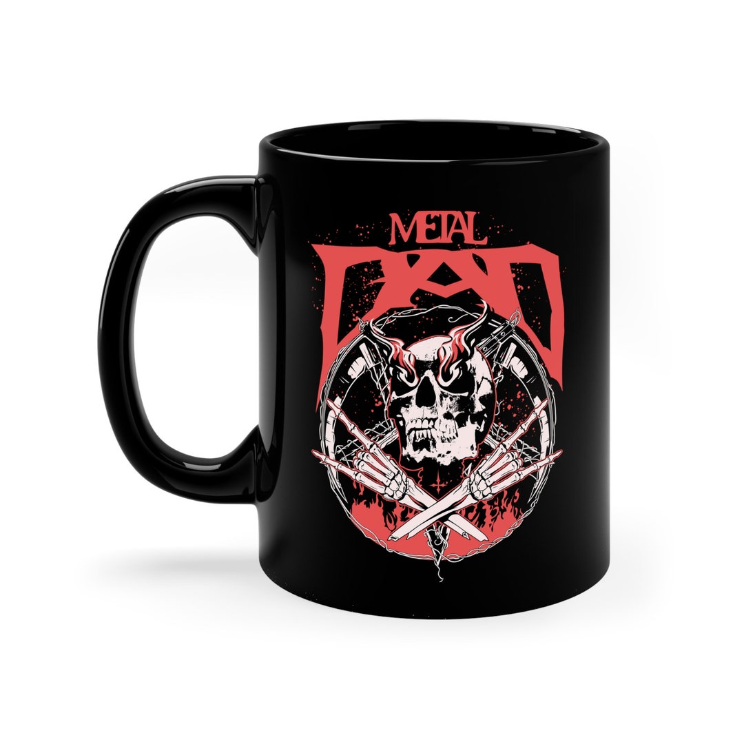 Metal Dad 11oz Black Mug Heavy Metal Dad - Etsy
